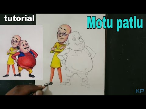 How to draw Motu patlu step by step || Motu patlu drawing easy - YouTube