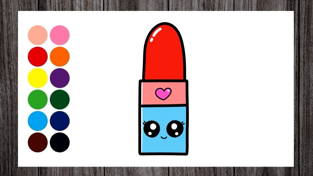 How to Draw a Cute Lipstick | Lipstick drawing easy for beginners ...