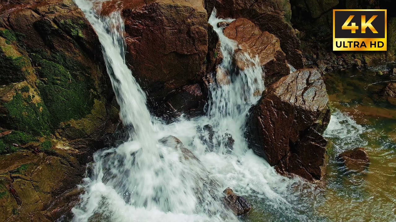 Relaxing Waterfall on Rocks in 4K UHD - YouTube