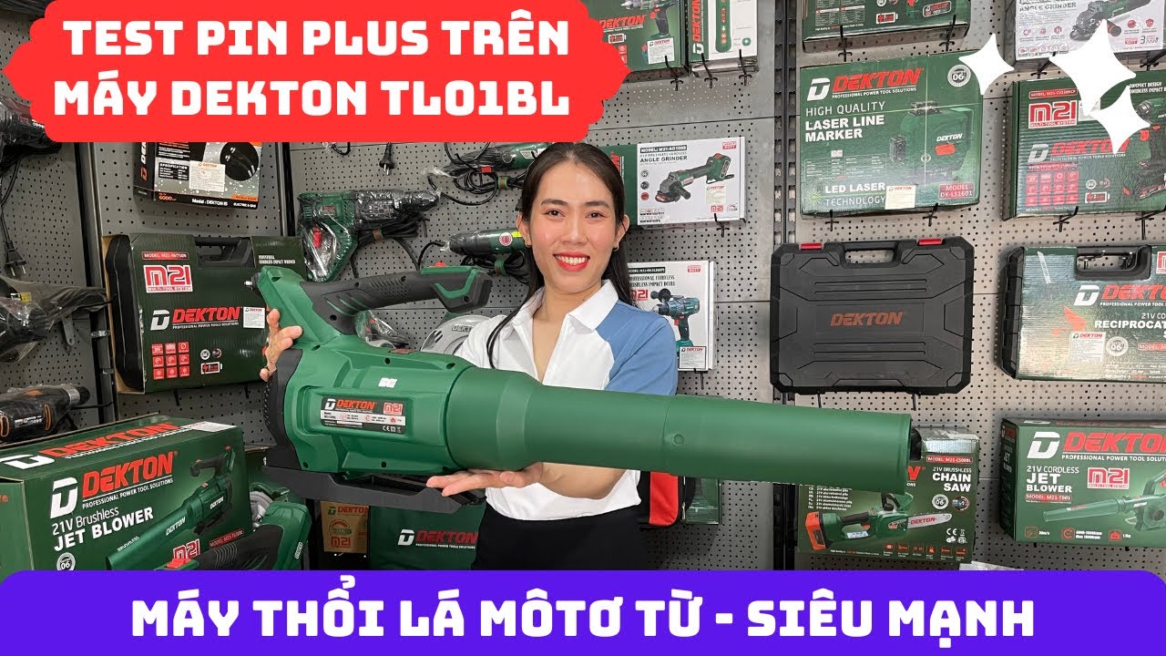 Test thực tế thời gian sử dụng pin plus 4A, 5A, 6A, 7.5A trên máy thổi ...