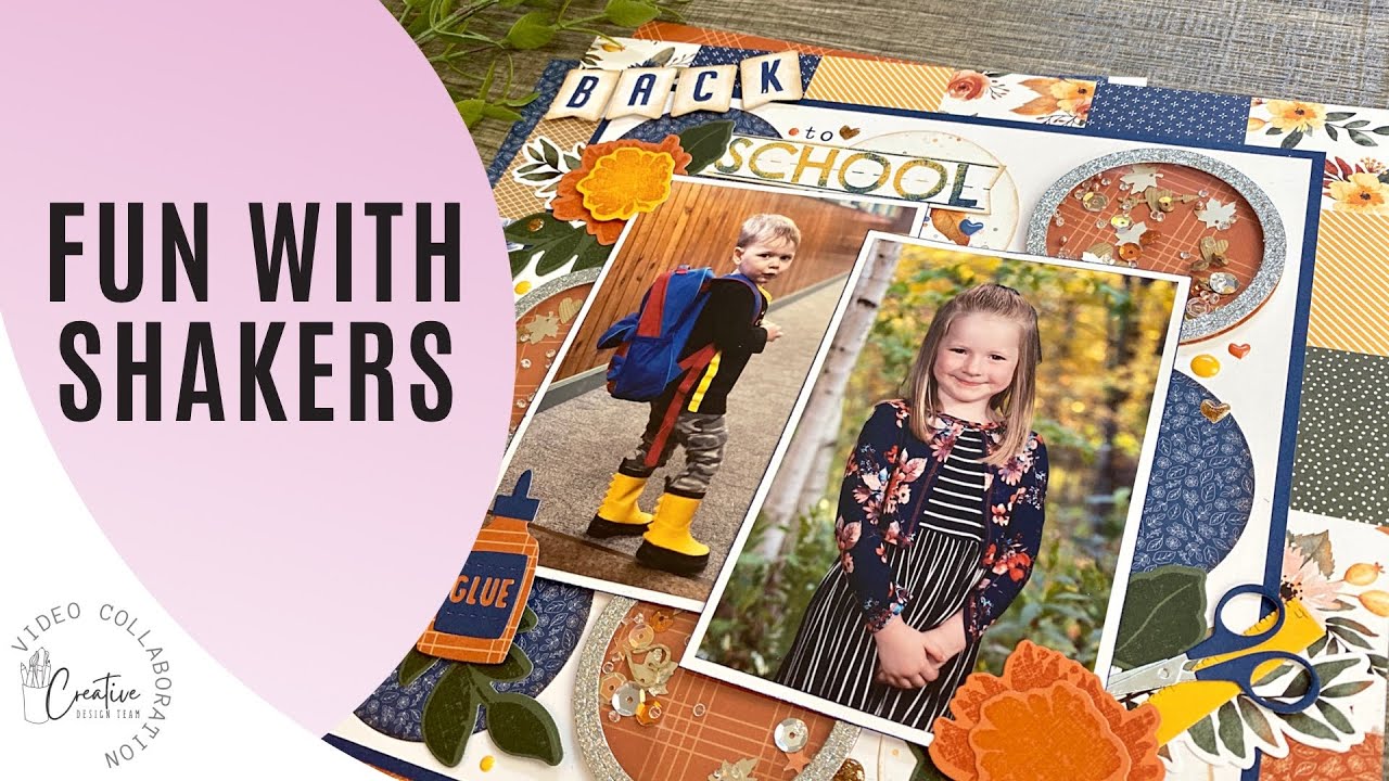 Shakers on a Scrapbook Layout | Back to School Fall Scrapbooking Idea ...