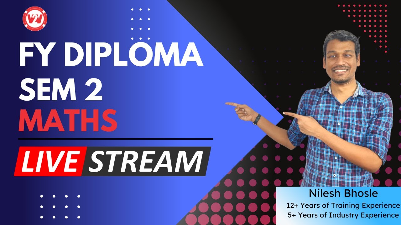FY DIPLOMA SEM 2 MATHS ONLINE LECTURE | MATHS | V2V EdTECH LLP - YouTube