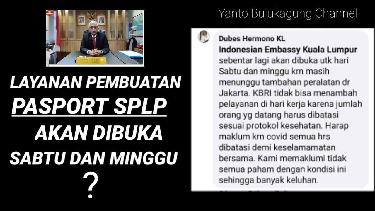 LAYANAN PEMBUATAN PASPORT SPLP AKAN DIBUKA HARI SABTU DAN MINGGU ...