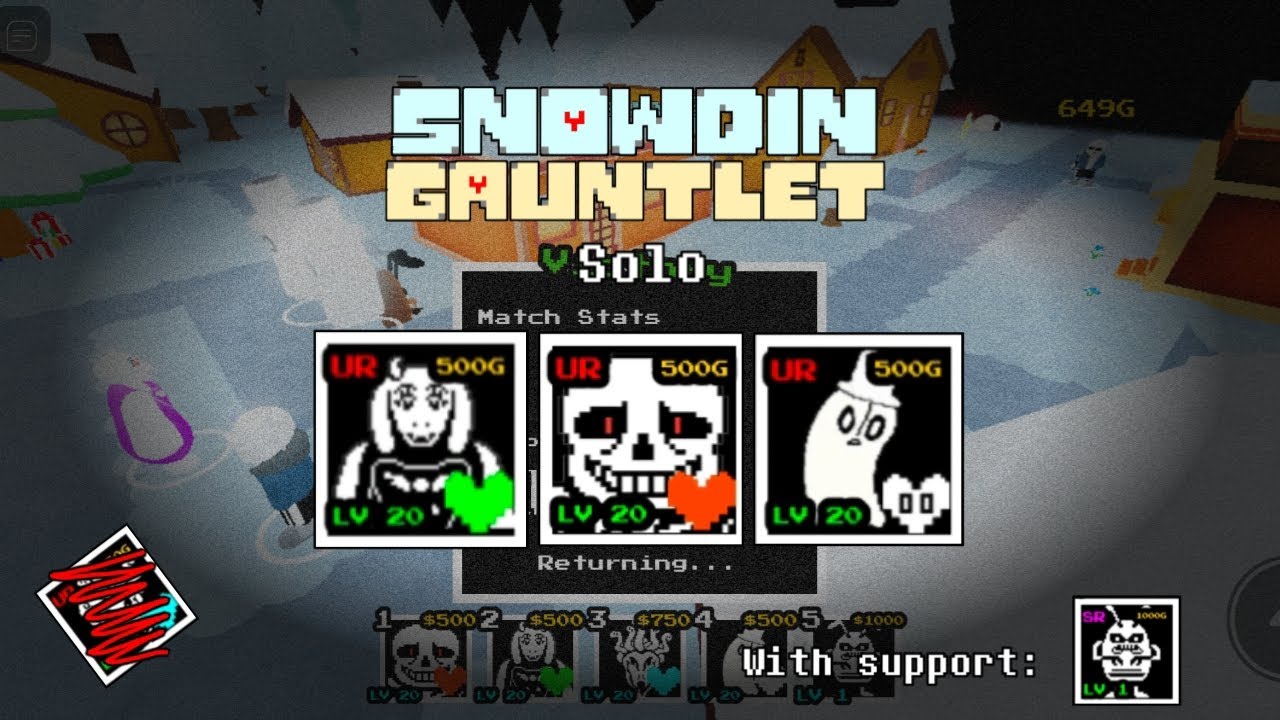 Solo Snowdin Gauntlet with Old meta loadout | Roblox Undertale ...