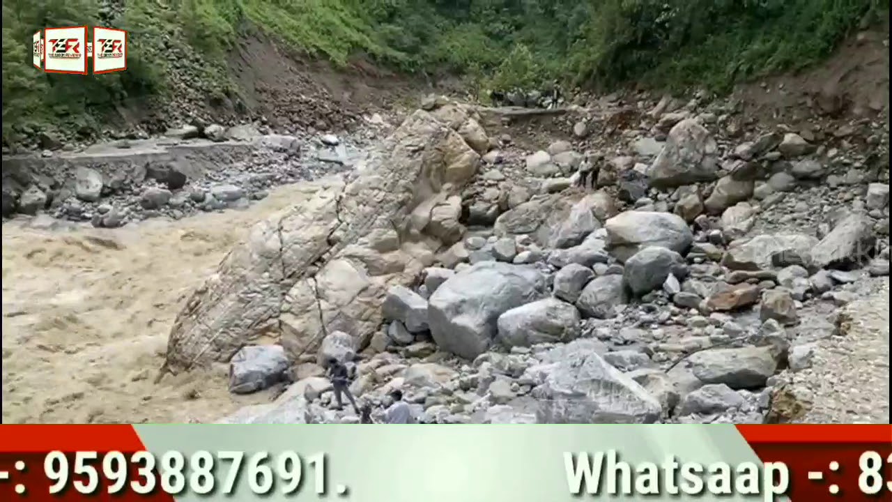 Road between Chungthang and Lachen has been block/washed off - YouTube