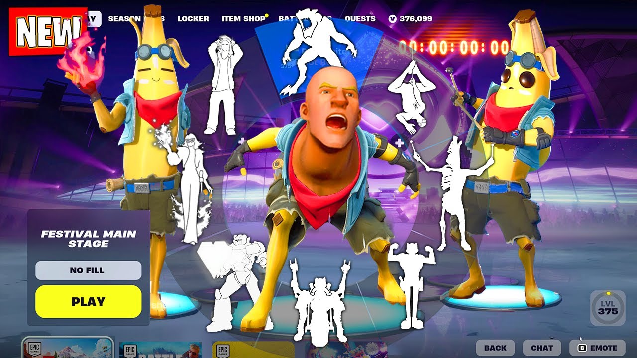 ADVENTURE PEELY Fortnite (new Chapter 5 Peely) doing all Built-In ...