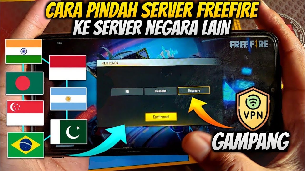 Terbaru‼️CARA PINDAH SERVER FREE FIRE REGION INDONESIA KE REGION SERVER NEGARA LAIN SESUKA HATI ...