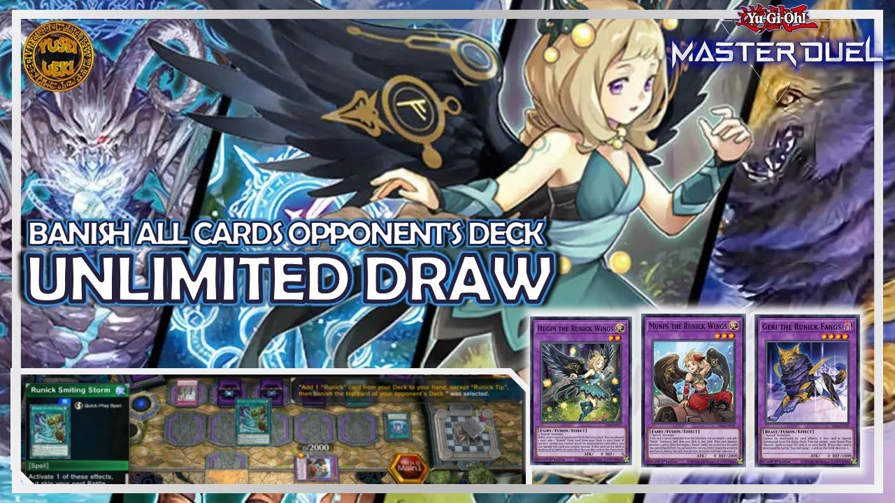 RUNICK UNLIMITED DRAW 𓆩♡𓆪 BANISH ALL CARDS OPPONENT'S DECK | Yugioh ...