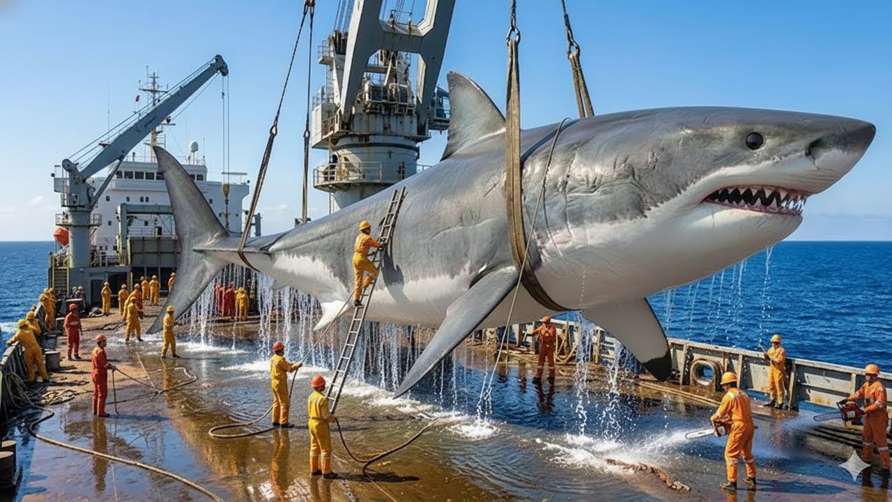 Giant Shark Longline Fishing at Sea | Extreme Ocean Documentary - YouTube