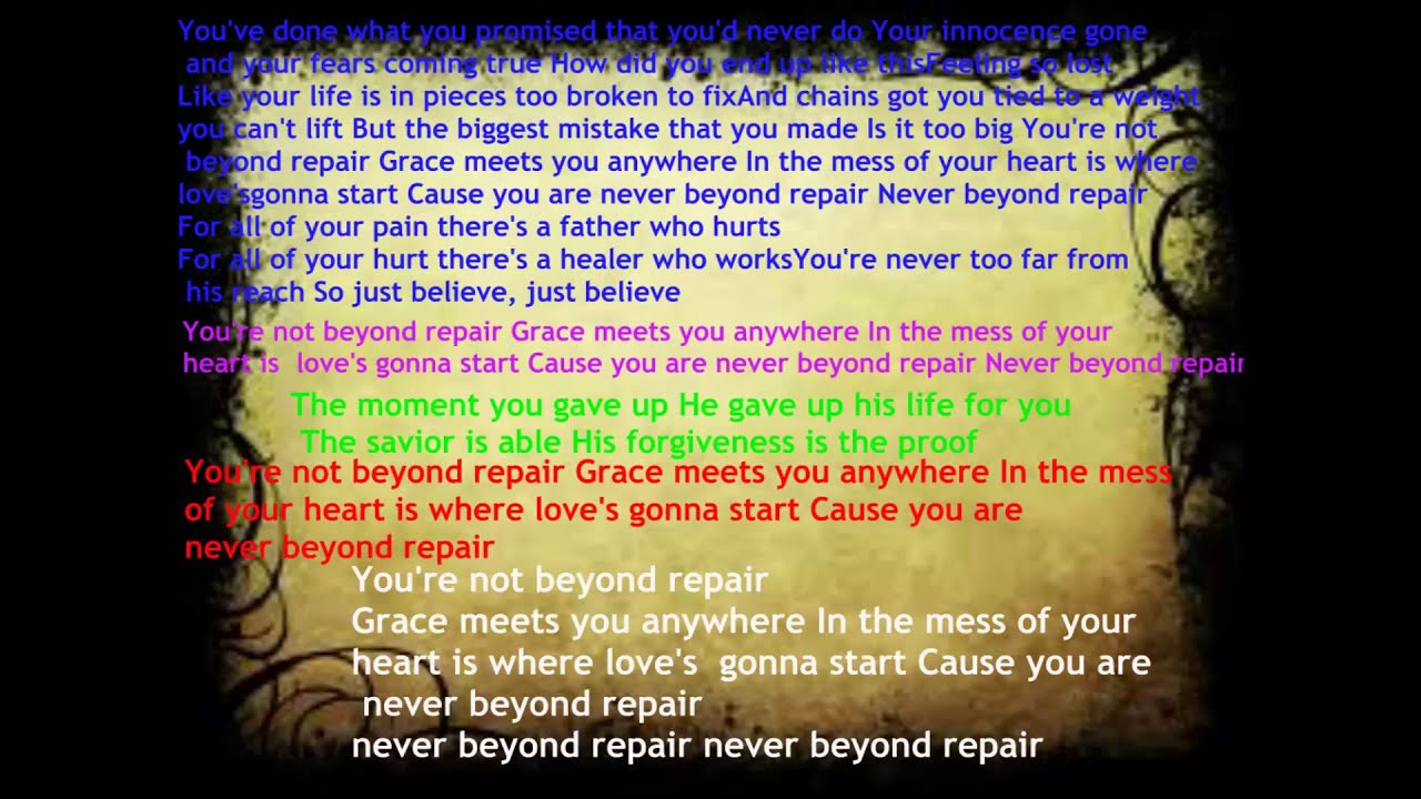 Never beyond repair by everfound Lyrics - YouTube