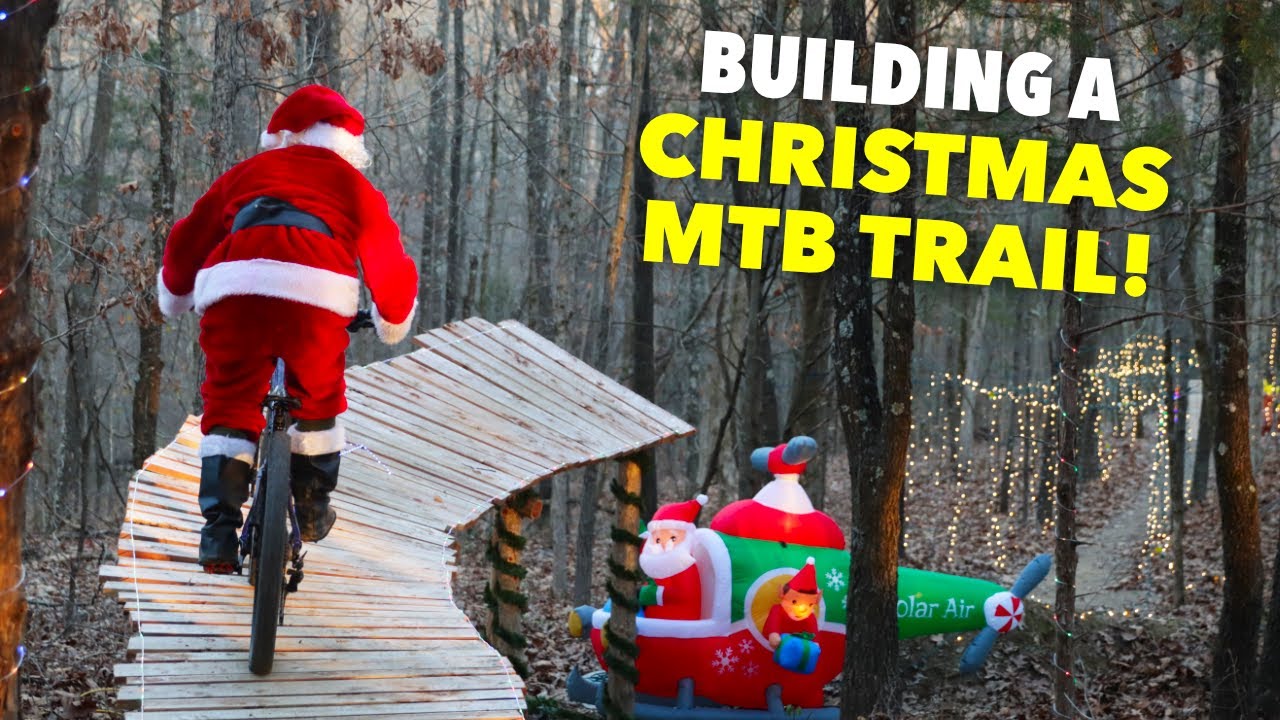 MTB Trail Gets Decorated with Christmas Lights and Rode By Santa! - YouTube