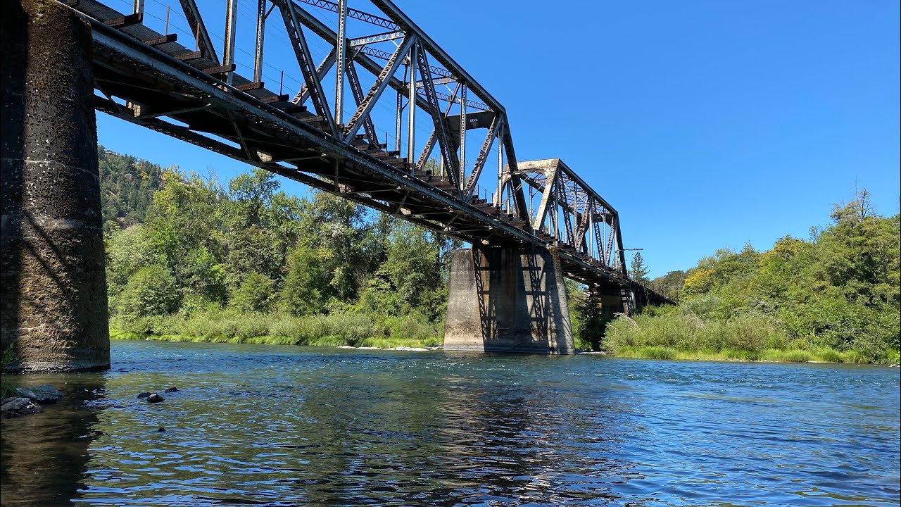 Freight train crossing over the river - YouTube