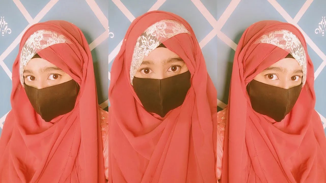 New 2024 Pakistani Wedding Style Hijab With Mask By Wajeeha Fatima ...