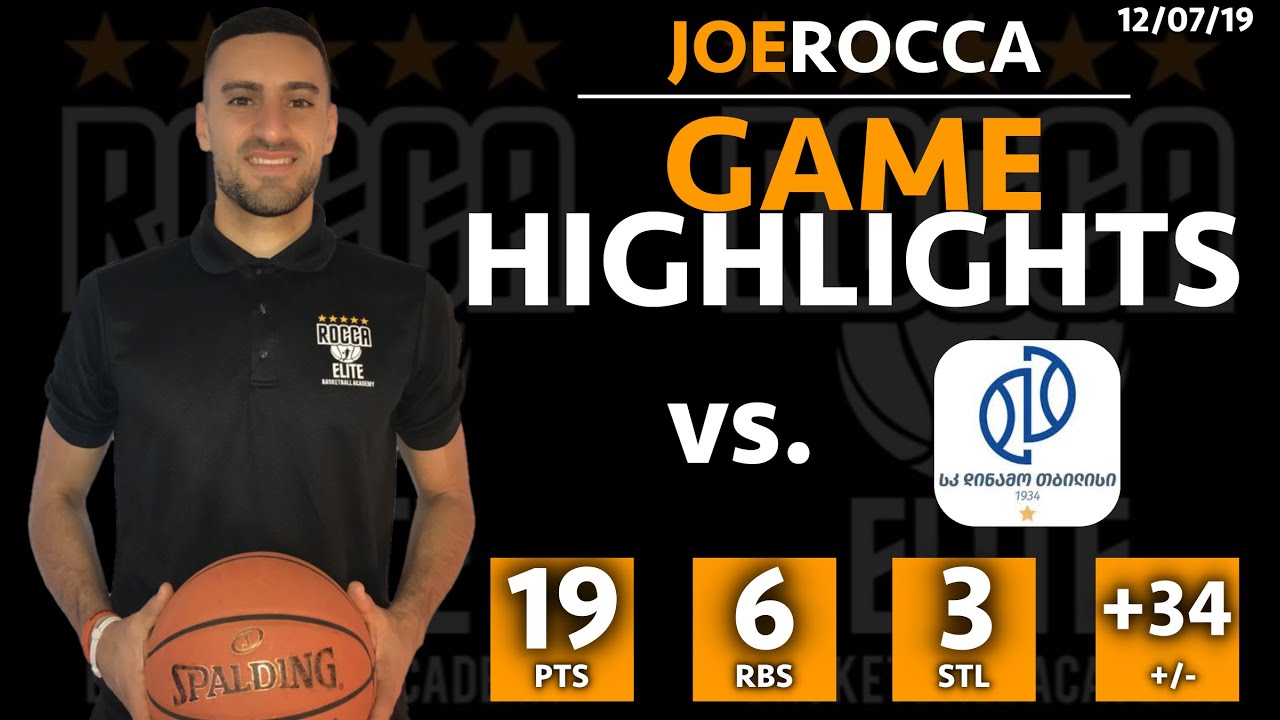 Joe Rocca [#32 White] - Game vs. BC Dinamo Tbilisi Highlights - 19pts ...