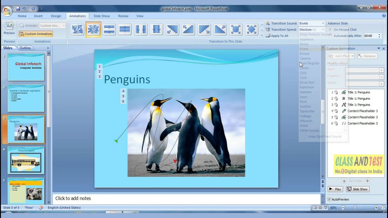 MS Powerpoint 28 - Apply the animation effects from One Slide to ...