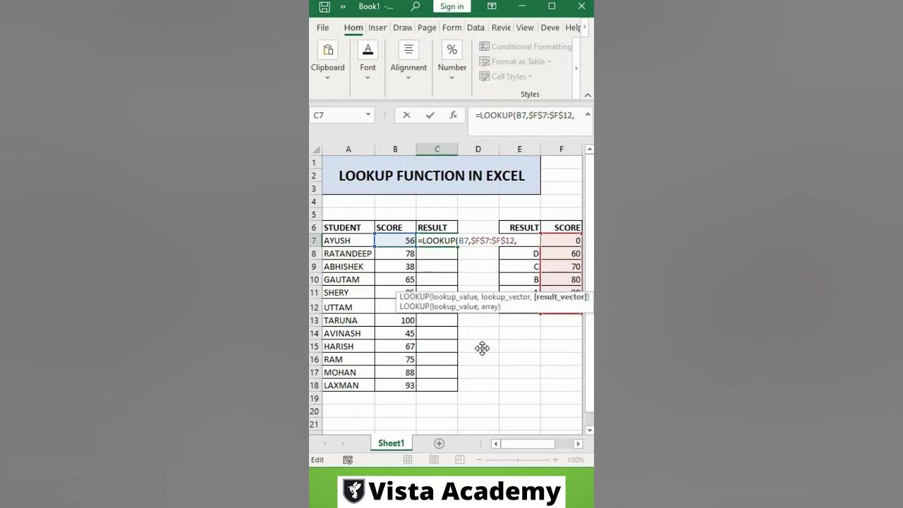 How to use lookup Function in Excel. #exceltech #datascience #exceltips #dataanalysis # ...