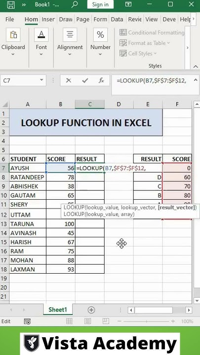 How to use lookup Function in Excel. #exceltech #datascience #exceltips #dataanalysis # ...