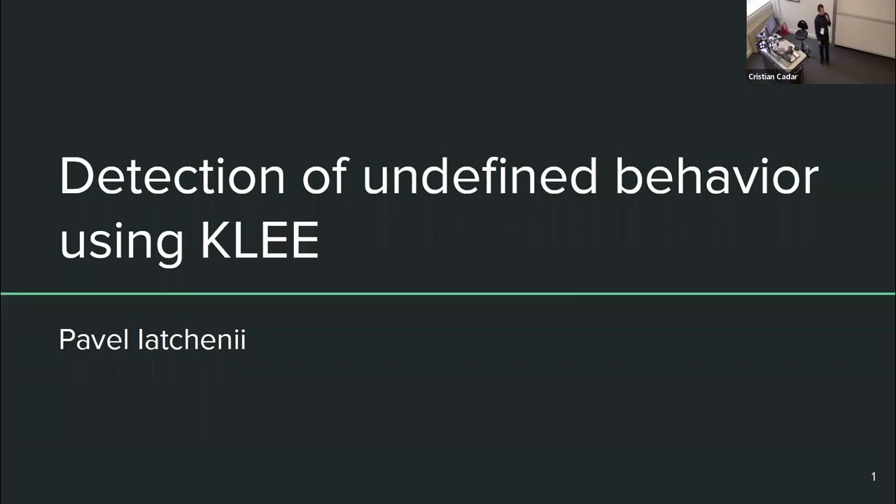 Poster Detection Of Undefined Behavior Using Klee Youtube
