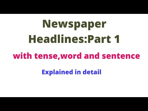 #Newspaper Headlines: Tense, Sentence and Word# - YouTube