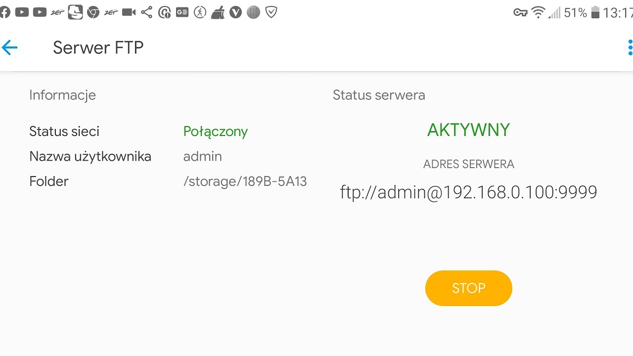 Funkcja serwera FTP w aplikacji Solid Explorer FTP server feature in ...