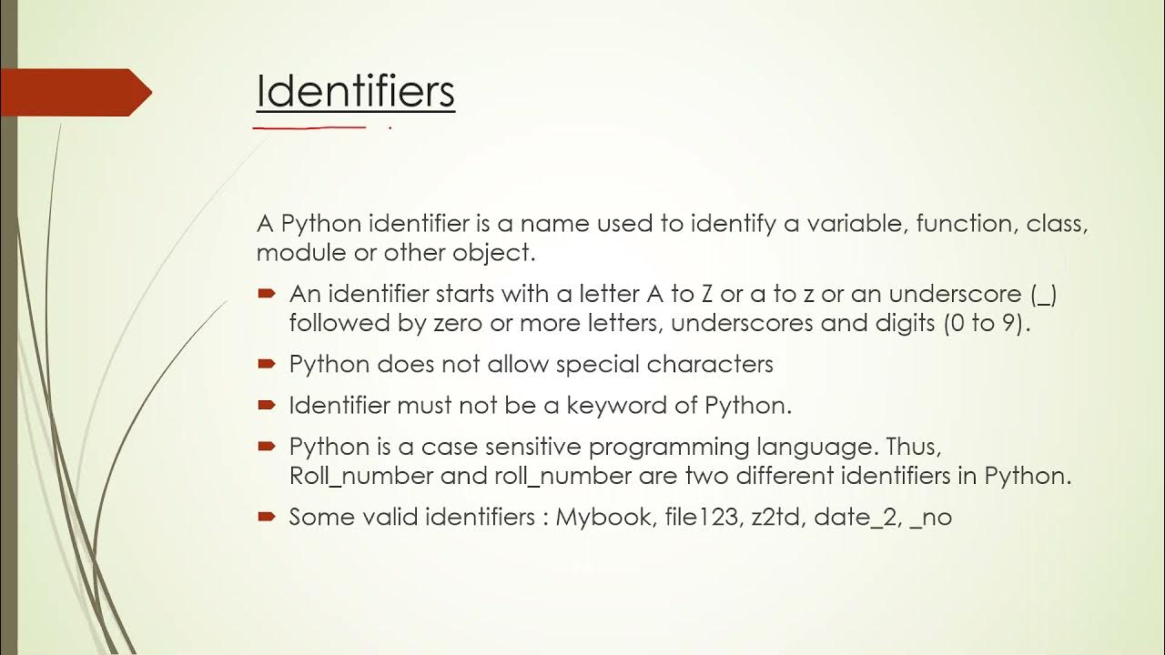 Python Tokens Part 1 Keywords Identifiers And Literals Youtube