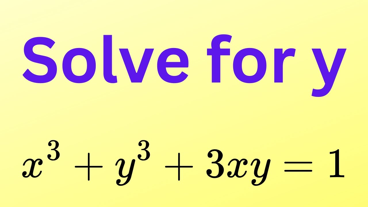 A Cubic Equation #algebra - YouTube