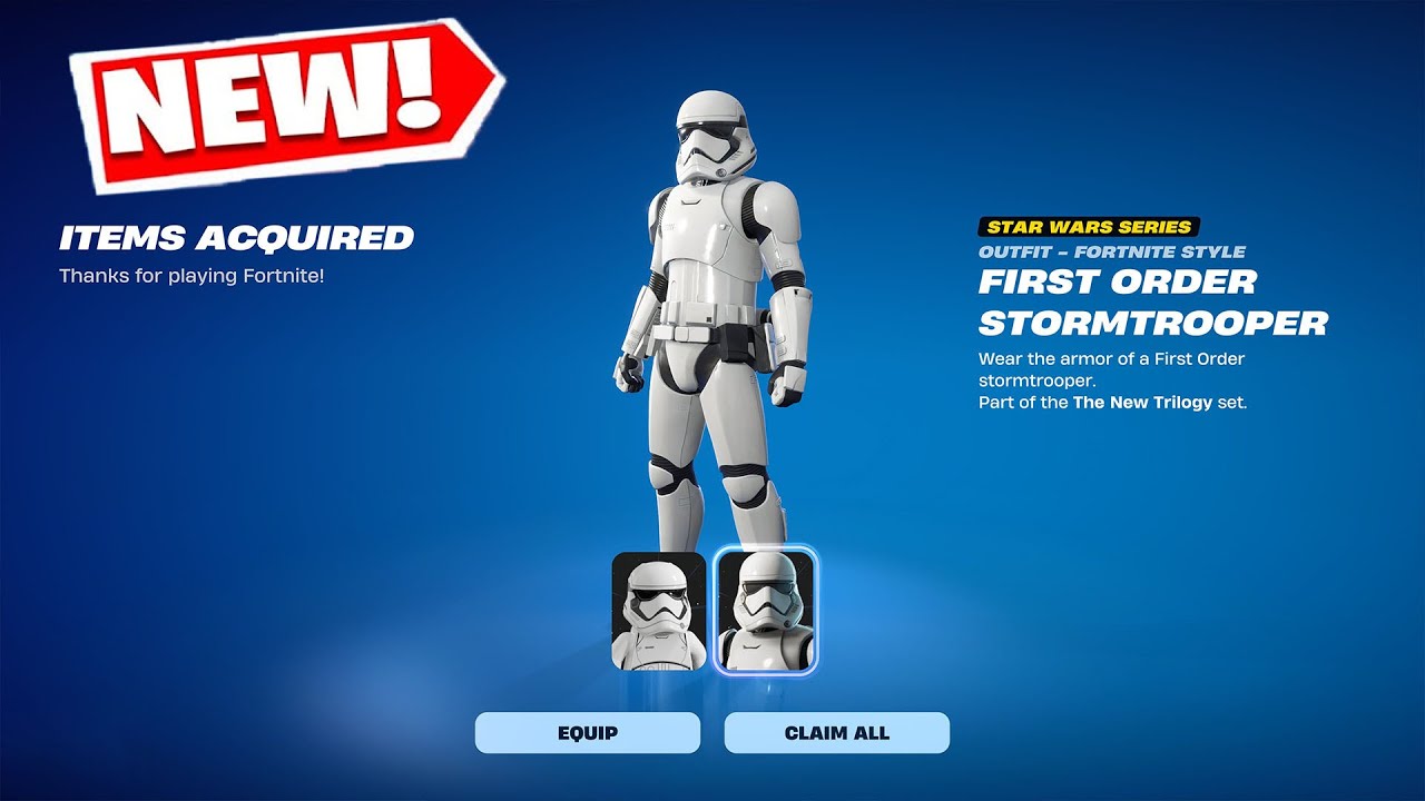 How To Get FREE First Order Stormtrooper skin in fortnite (link ...