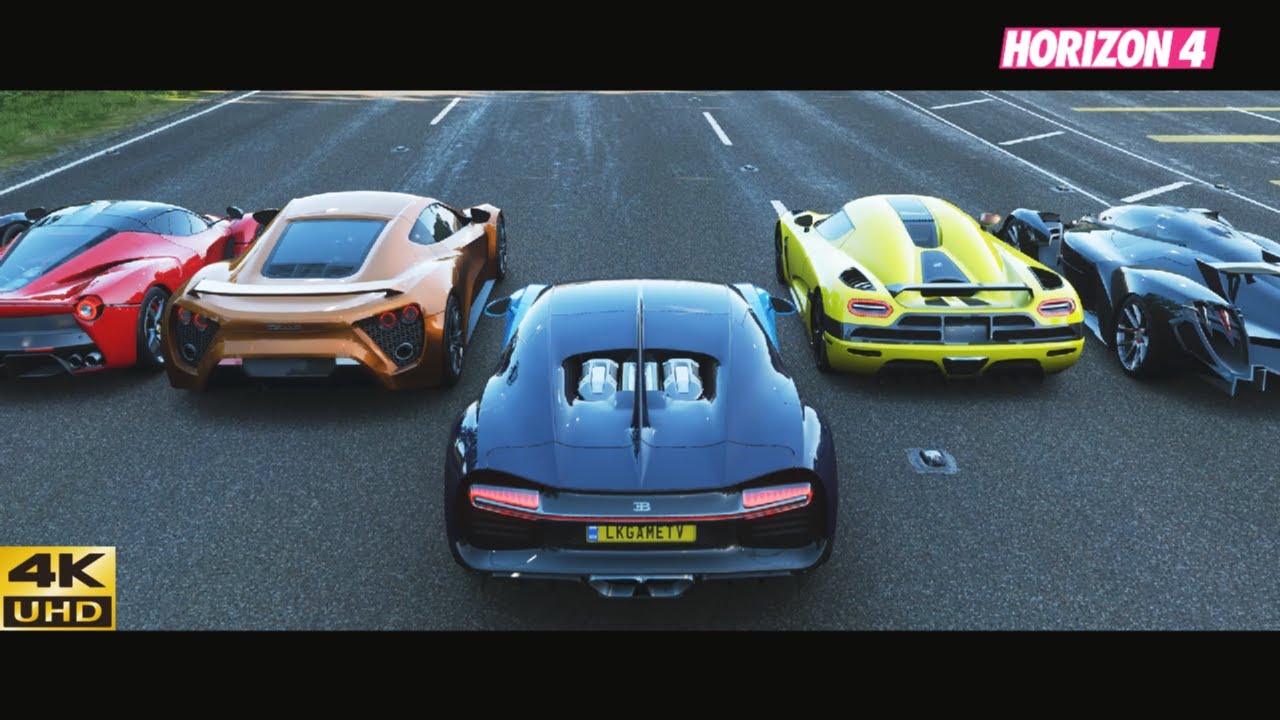 FH4 SUPERCARS Drag Race - Quadra, Q1, GTR, C8, 720s, GT, Huracan, Turbo ...