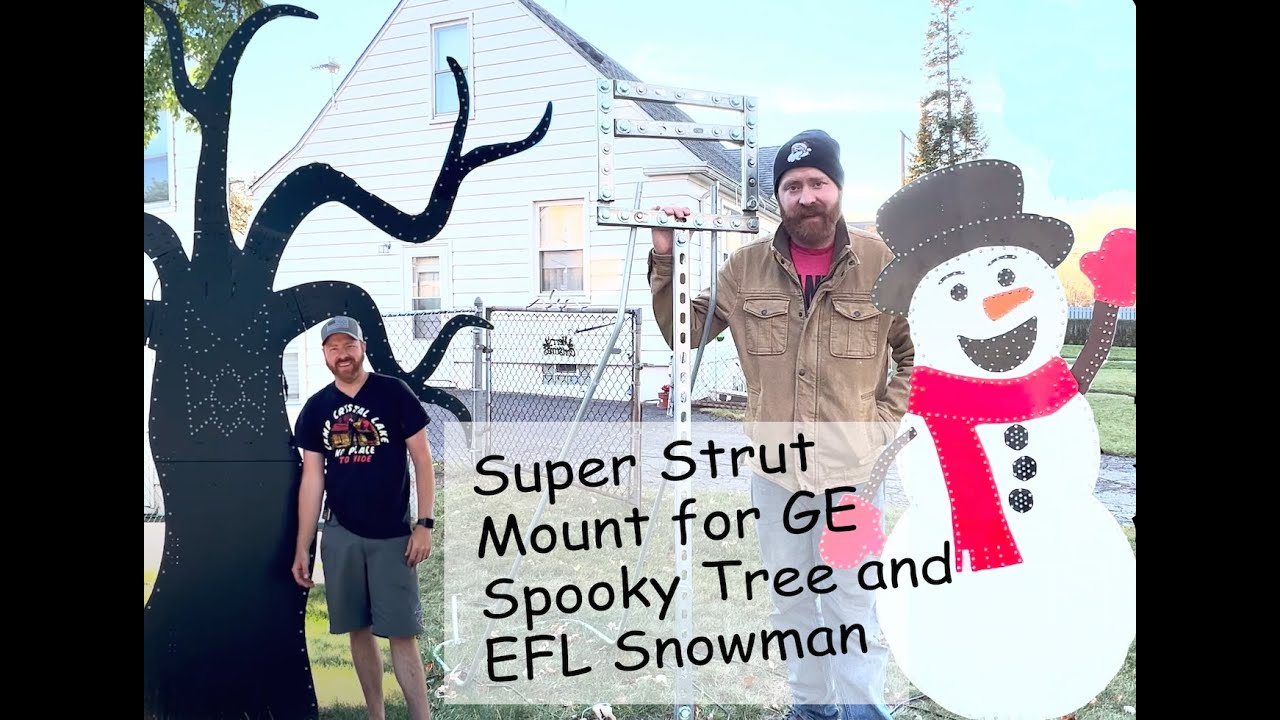 How To - Super Strut Mount for GE Spooky Tree and EFL Snowman - YouTube