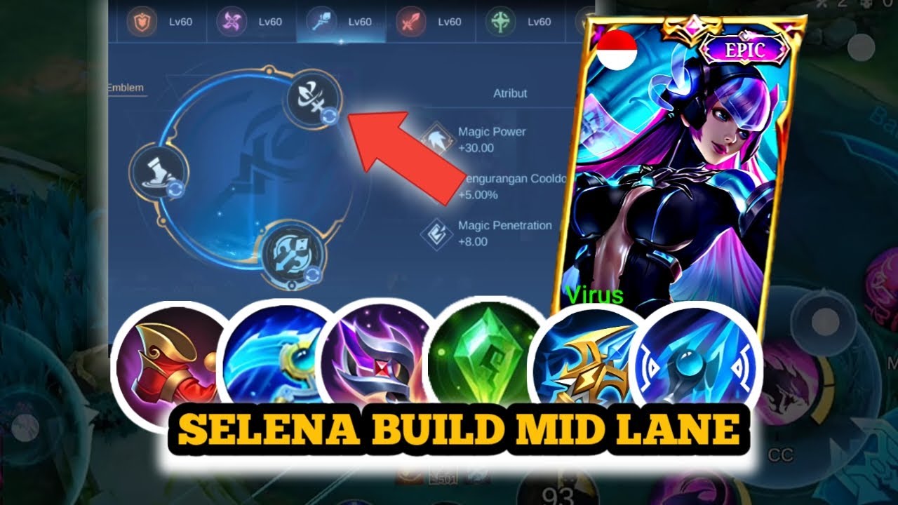 TUTORIAL SELENA MID LANE BUILD AND EMBLEM 😱😱 || Wajib coba 💯💯 - YouTube