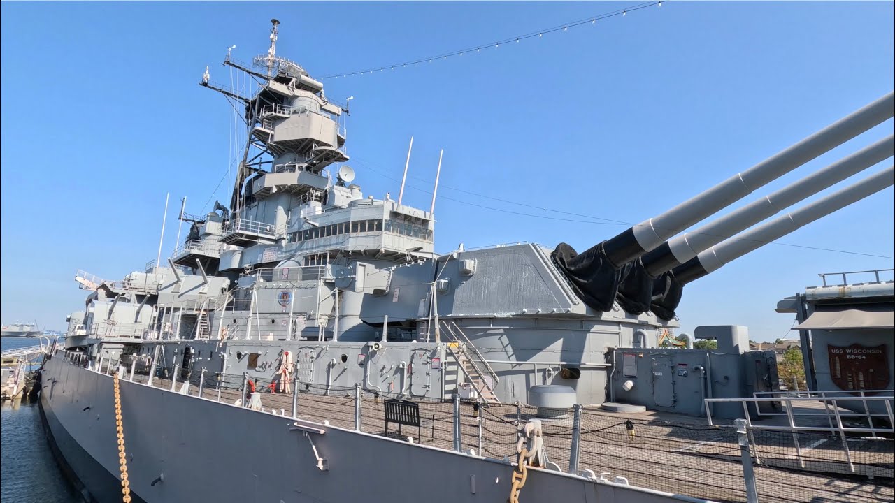 USS Wisconsin, Battle Ship!! Amazing Self Guided Tour With Almost The ...