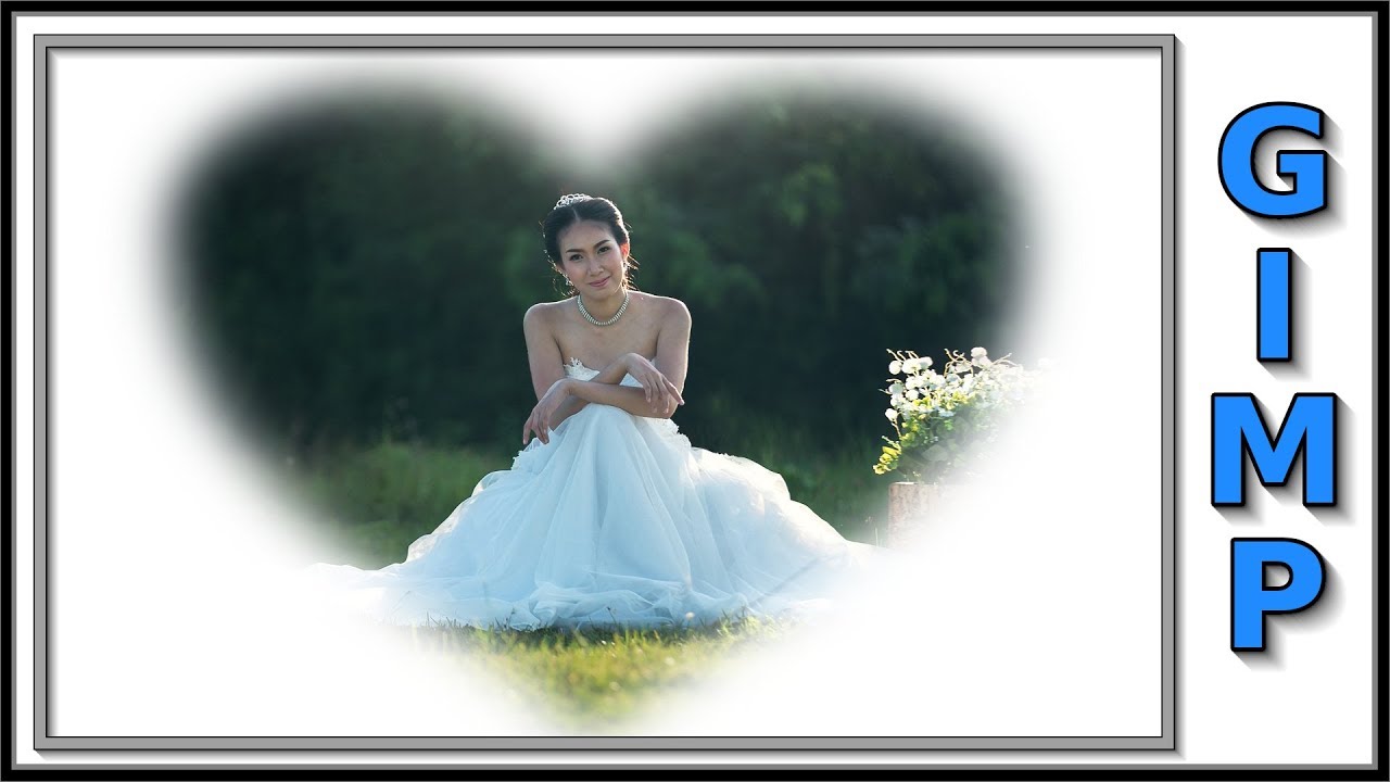 Gimp: How to make a white vignette in the shape of a heart. - YouTube