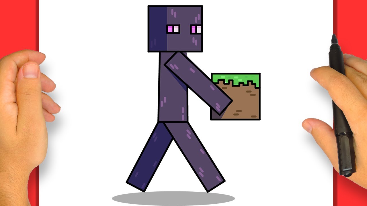 How to Draw the Enderman from Minecraft | Step by Step Simple and Easy ...