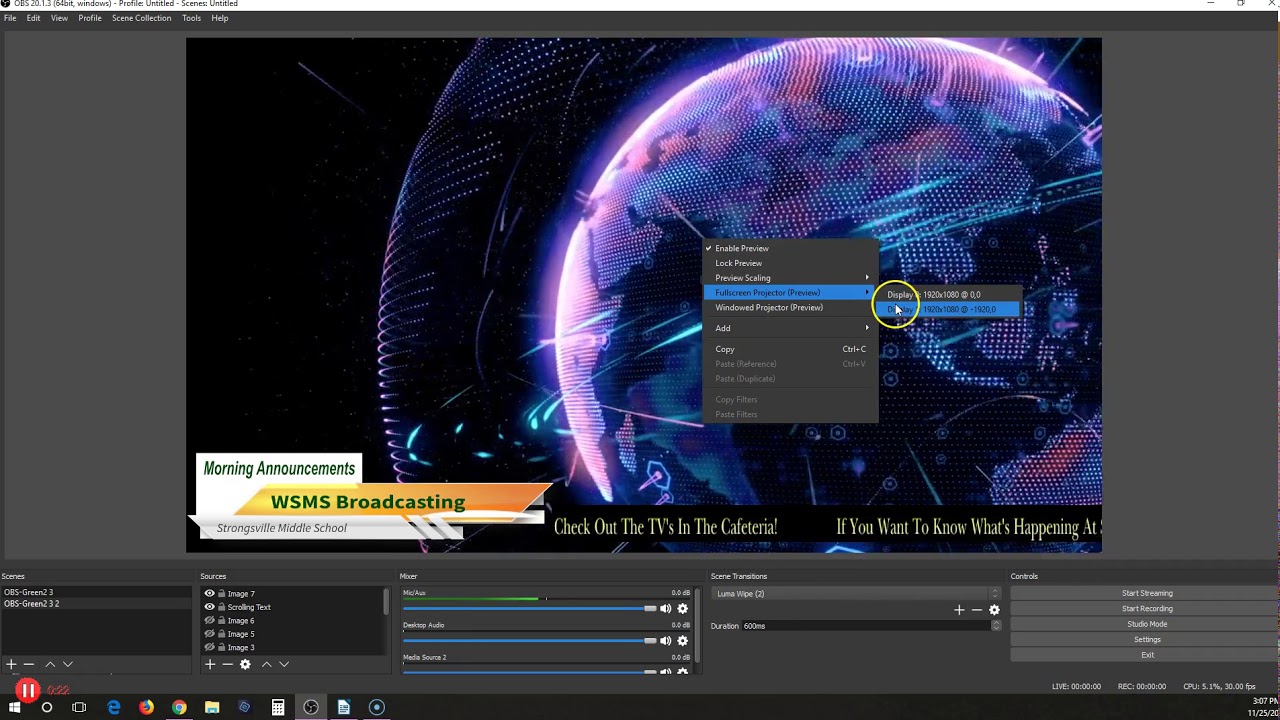 Project in Full Screen Mode Using OBS - YouTube