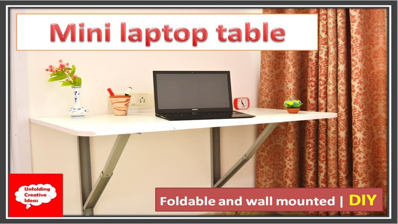 Foldable wall mounted laptop table making | DIY - YouTube