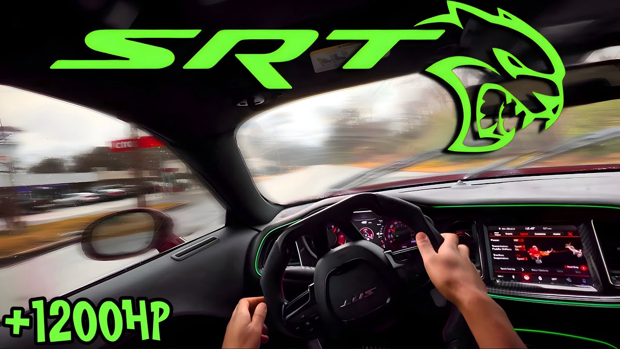POV: HELLCAT SLIDING EVERY TURN IN THE RAIN - YouTube