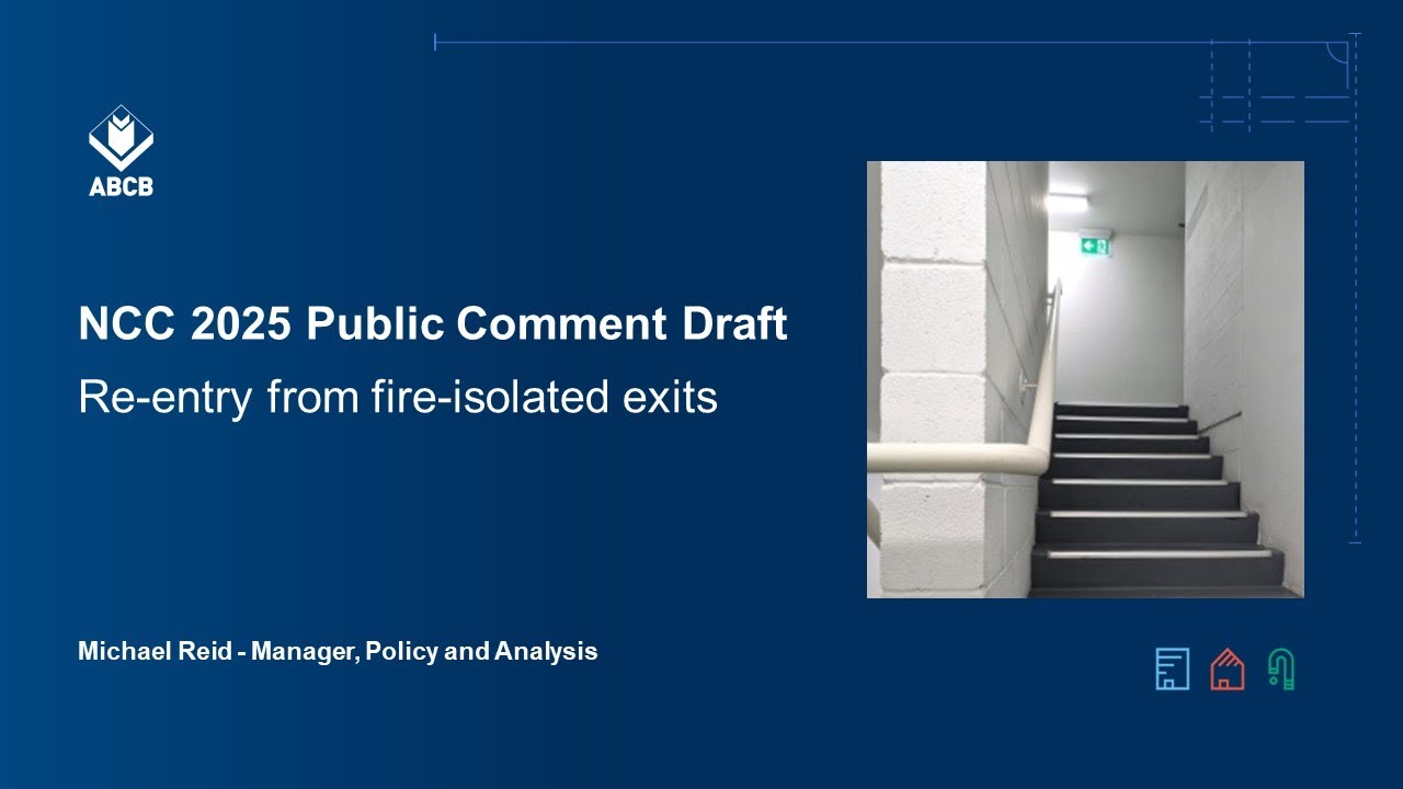 ABCB Roadshow 2024: Re-entry from fire isolated exits - YouTube