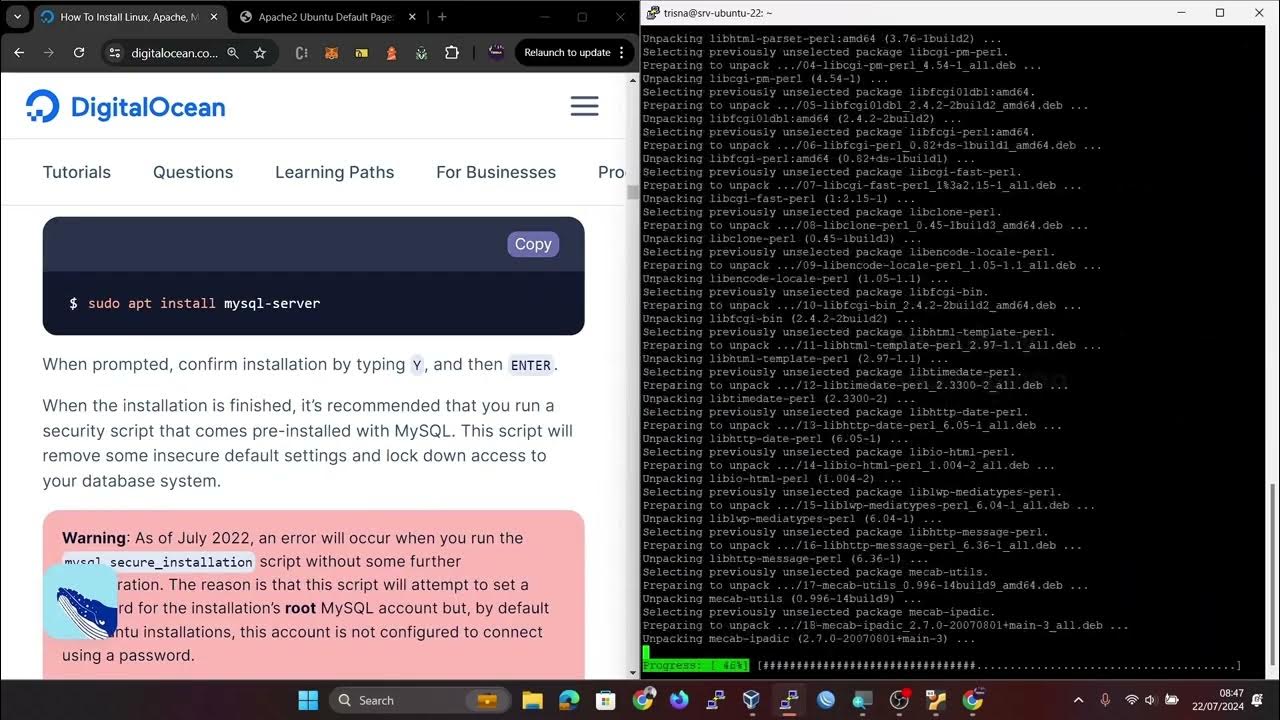 Instalasi Apache2 MySQL PHP8.1 di Ubuntu 22 Server - YouTube