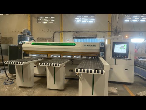 Nanxing woodworking machinery npc 330 computer panel saw - YouTube