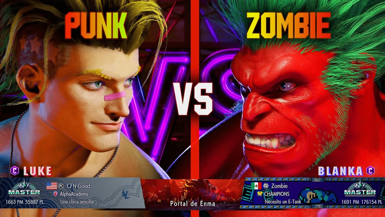 SF6 Punk (Luke) VS Zombie (Blanka) | High Level Gameplay | Street ...