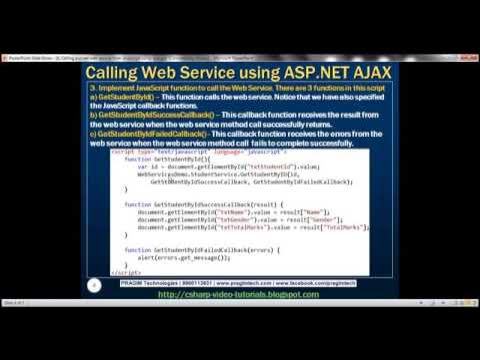 Part 6 Calling asp net web service from javascript using ajax - YouTube