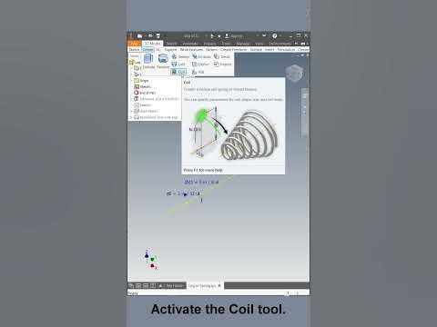 Creating Spring by Coil tool #Spring by Coil tool Autodesk Inventor ...