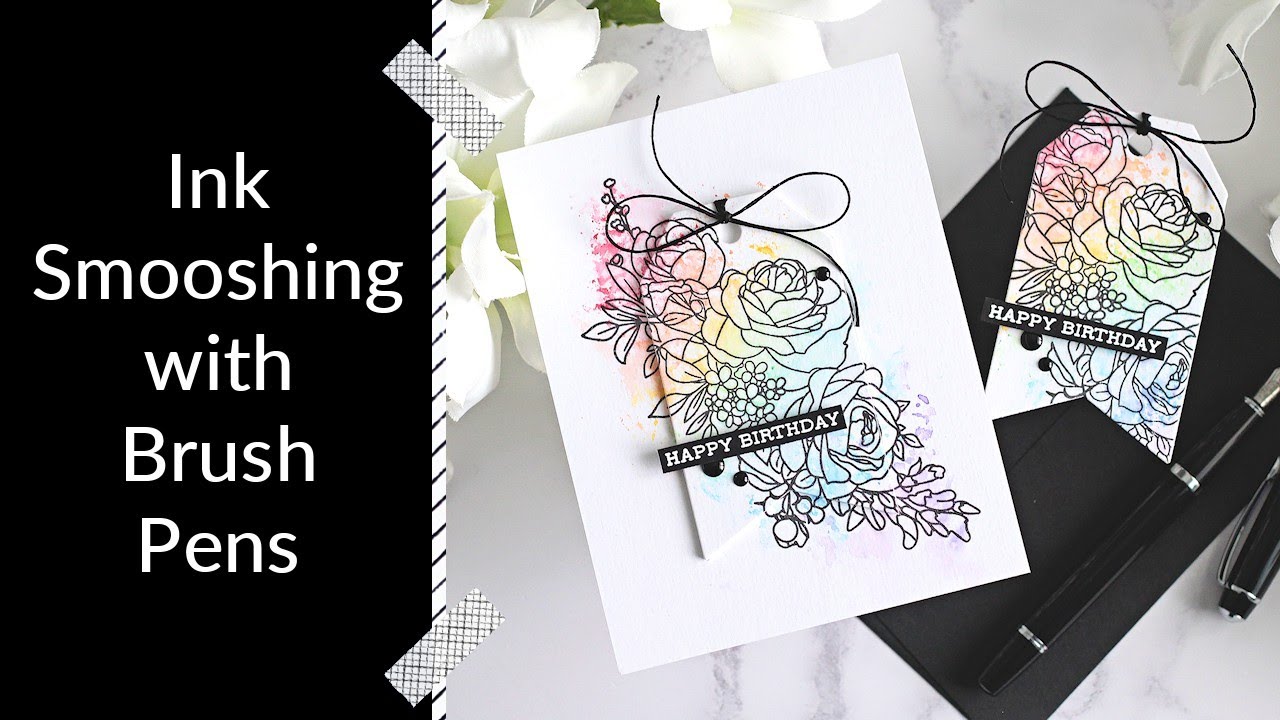 Ink Smooshing with Brush Pens | Terrific Tags with Michelle - YouTube