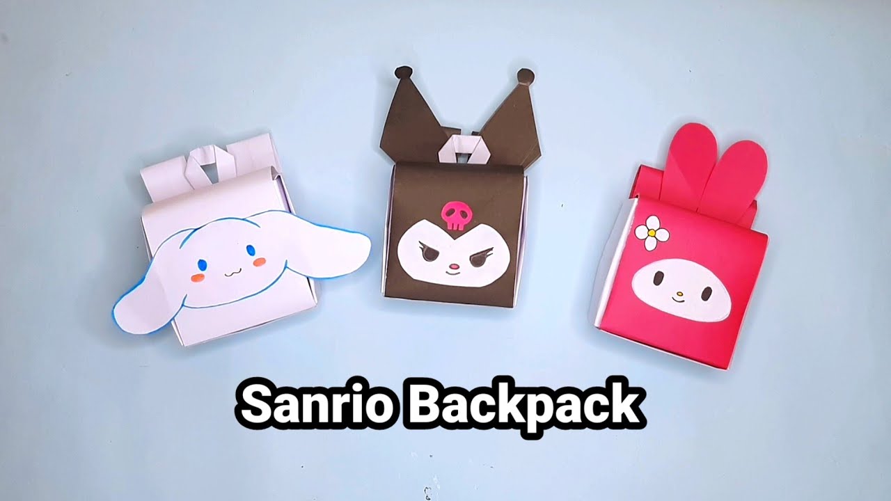 DIY cute origami Sanrio backpack || Cinnamoroll, Kuromi and My melody ...