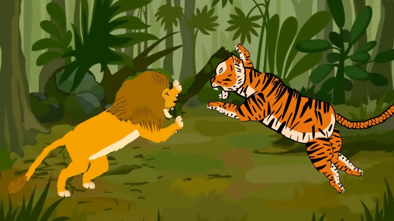 big cats tornament 2 lion vs tiger animation —all animation - YouTube
