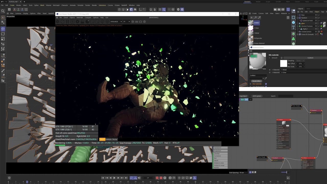 C4D Octane Tutorial: How to Switch Materials Based on Fields - YouTube