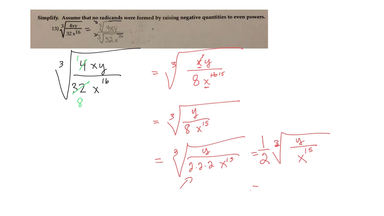 20WN MTH0032 Simplifying Radicals - YouTube