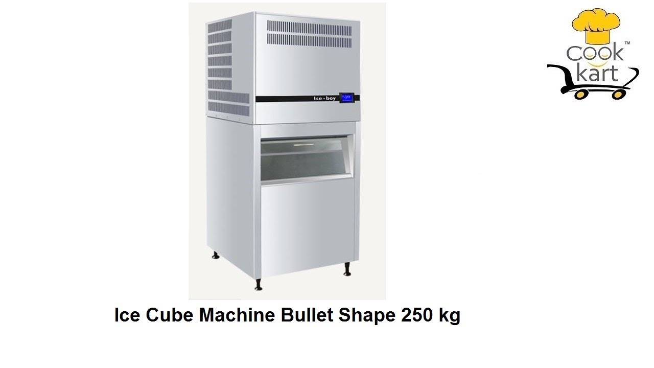 Ice Cube Machine Bullet Shape 250kg - YouTube