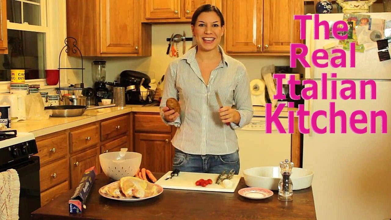 Roasted chicken with Potatoes Recipe - Real Italian Kitchen - - YouTube