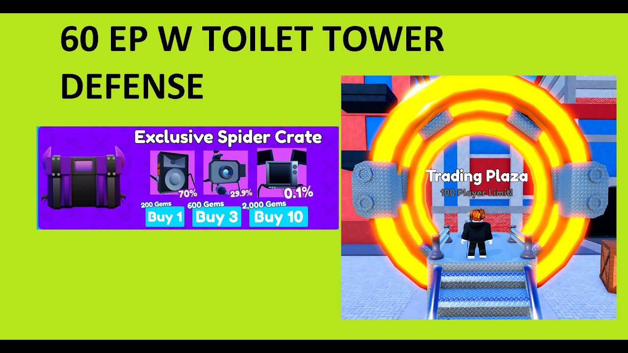 60 EP w Toilet Tower Defense|Roblox Toilet Tower Defense - YouTube